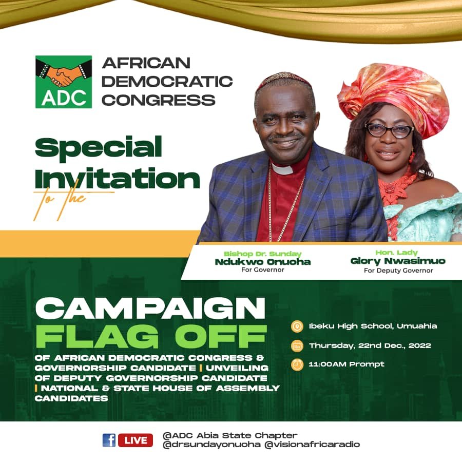 Abia Guber 2023: ADC Abia State Schedules Formal Campaign Flag Off ...